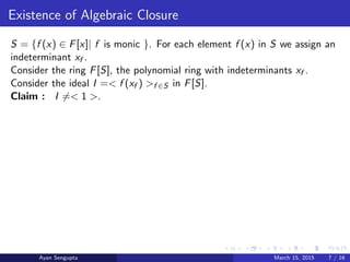 Existence and Uniqueness of Algebraic Closure | PDF
