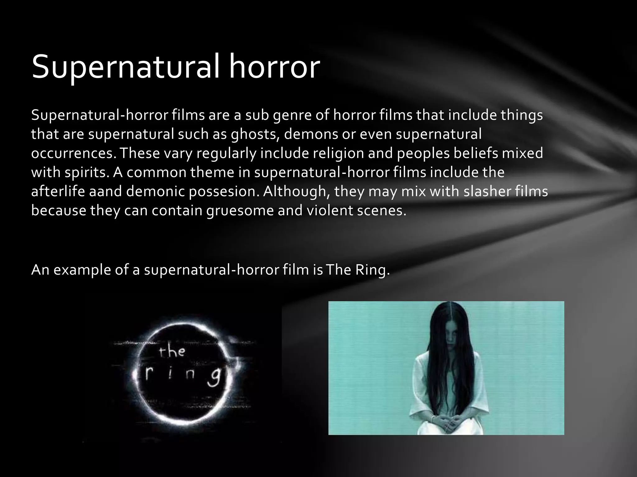 Types of horror film | PPT