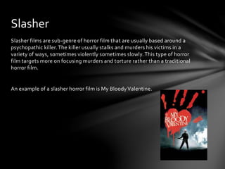 Types of horror film | PPT