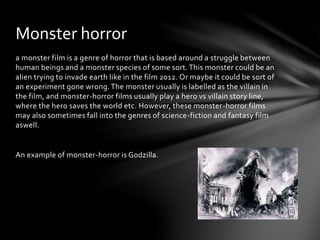 Types of horror film | PPT