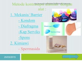 Alat Kontrasepsi Alamiah dengan Alat | PPTX