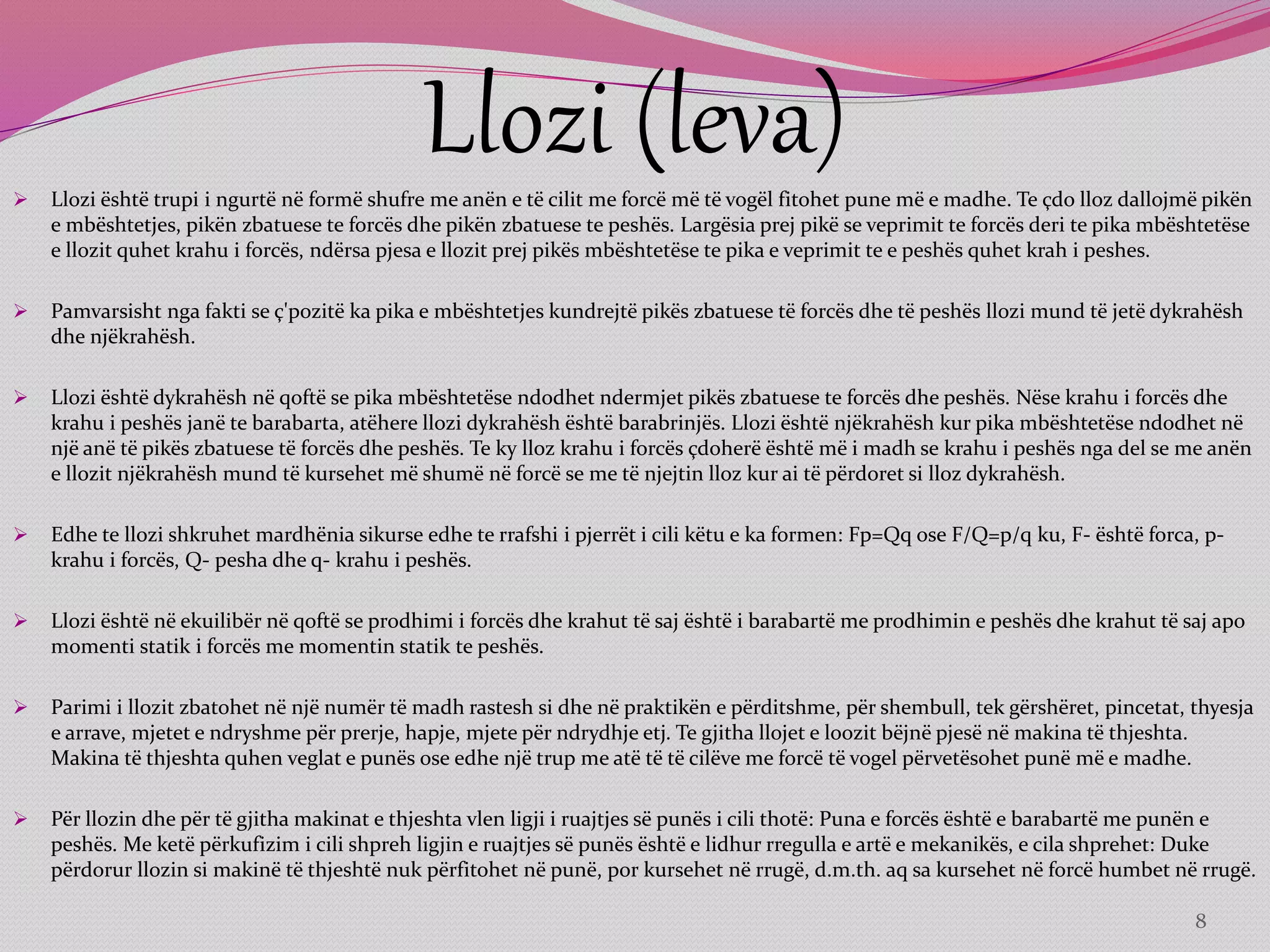 Tema:Forca dhe levizja ne jeten e perditshme | PPTX