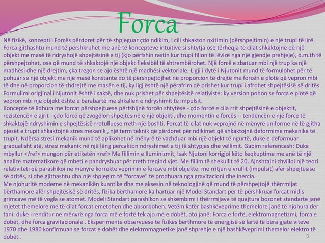 Tema:Forca dhe levizja ne jeten e perditshme | PPTX