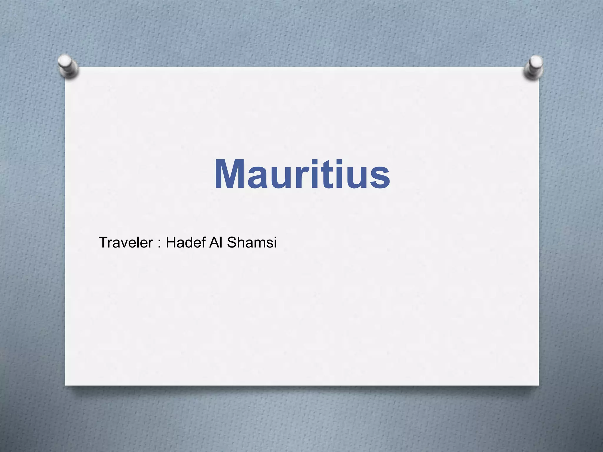 Mauritius Presentation | PPT