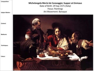 Analysis of Artists Presentation 1 | PPTX