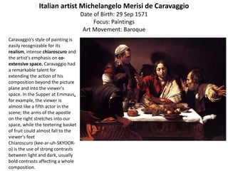 Analysis of Artists Presentation 1 | PPTX