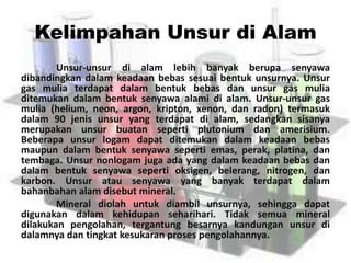 Kelimpahan unsur di alam | PPTX