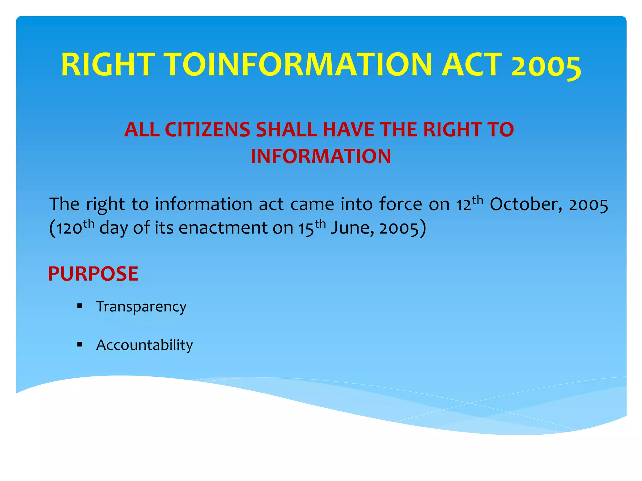 Right To Information Act, 2005. | PPTX