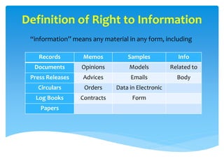 Right To Information Act, 2005. | PPTX
