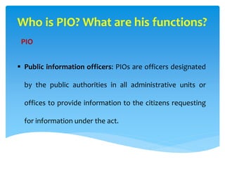 Right To Information Act, 2005. | PPTX