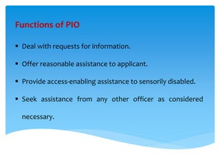 Right To Information Act, 2005. | PPTX