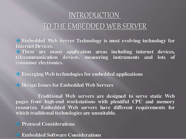 EMBEDDED WEB TECHNOLOGY