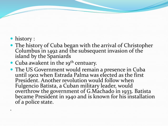 Presentation on cuba | PPTX | South America Travel | Travel Locations