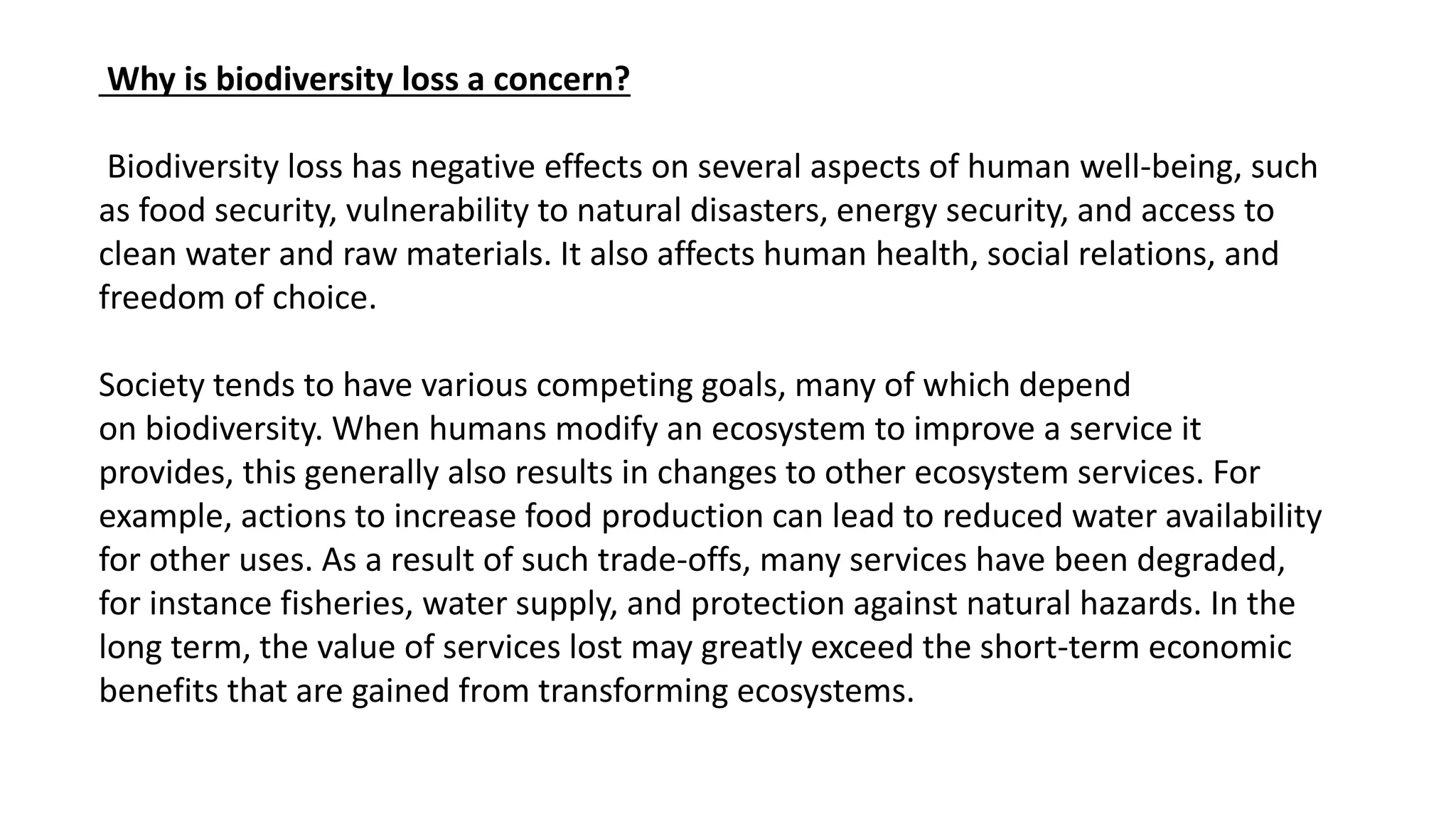 BIODIVERSITY LOSS AND CONSERVATION BIOLOGY | PPTX