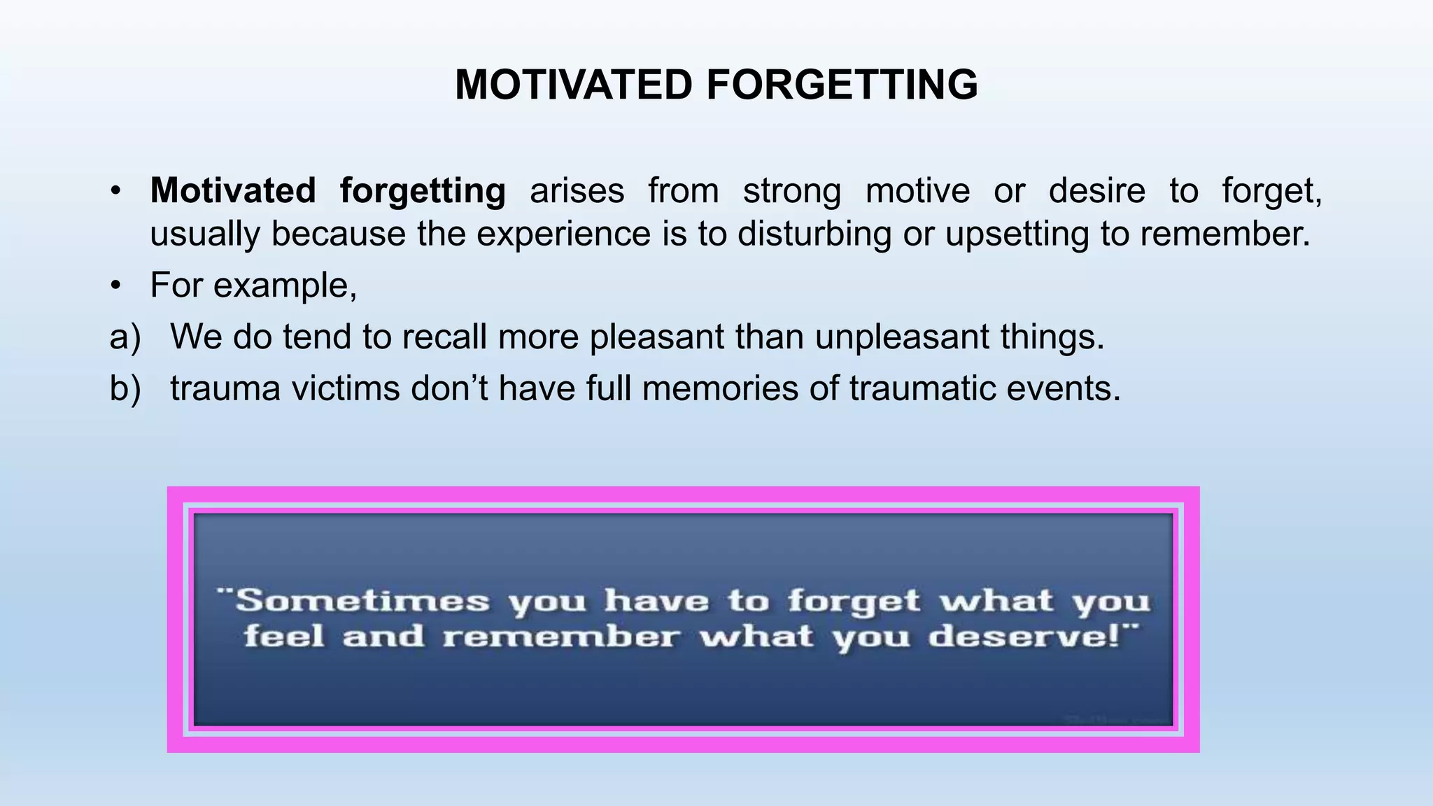 Forgetting Theory | PPTX