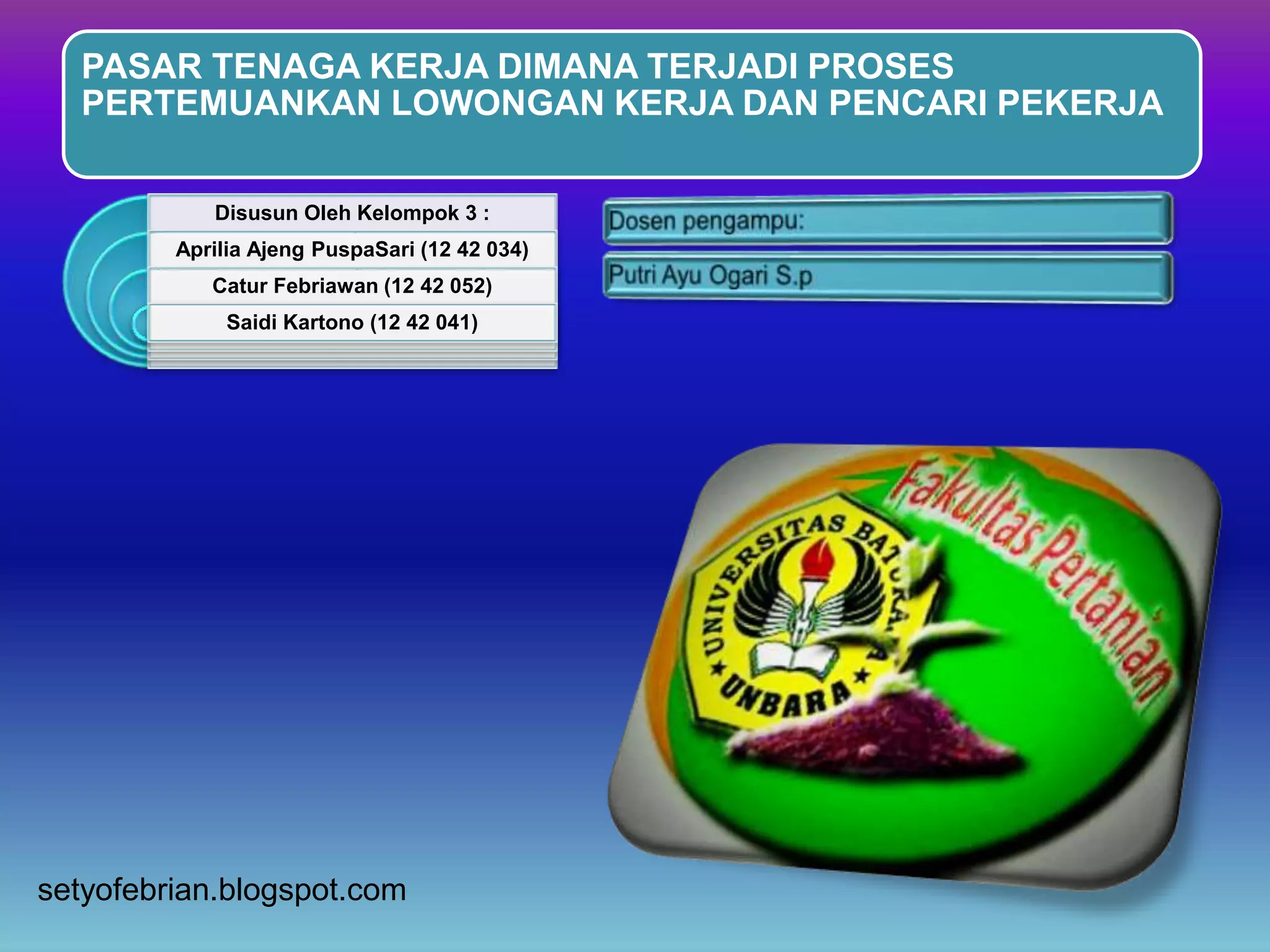 power point PASAR TENAGA KERJA DIMANA TERJADI PROSES PERTEMUANKAN ...