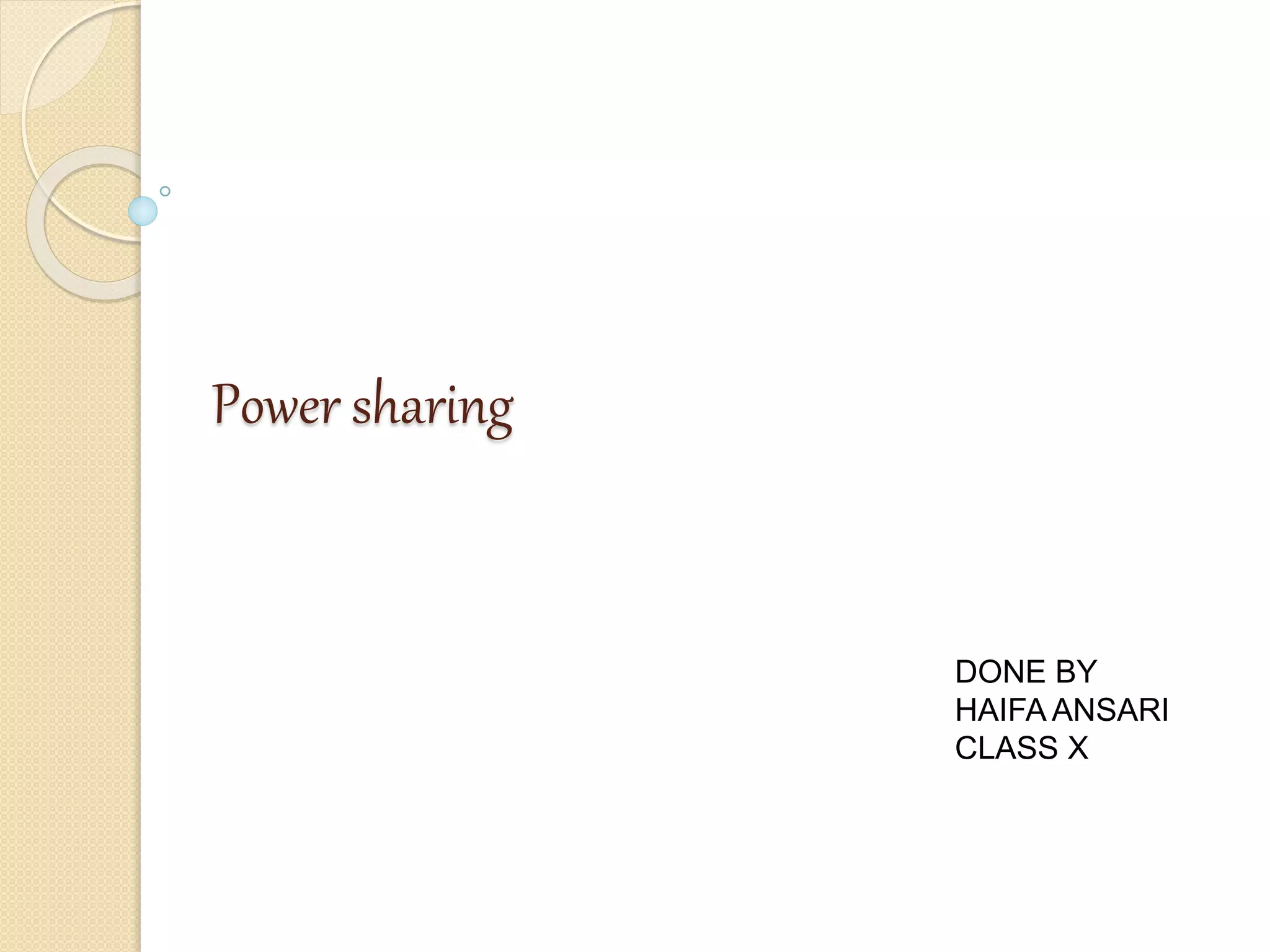 power sharing | PPTX | Civic affairs | Politics