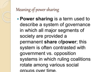 power sharing | PPTX | Civic affairs | Politics