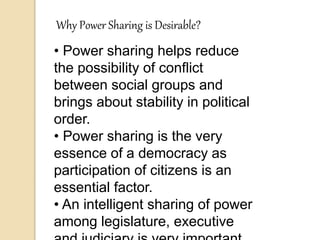 power sharing | PPTX | Civic affairs | Politics