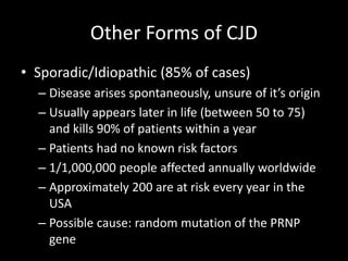 Creutzfeld-Jakob's Disease Research | PPTX