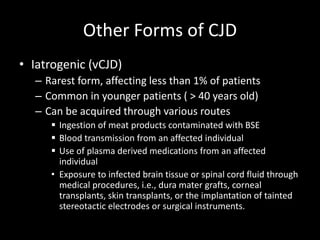 Creutzfeld-Jakob's Disease Research | PPTX