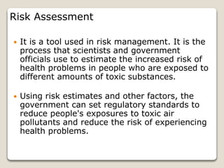 risk assessment of solid waste | PPTX