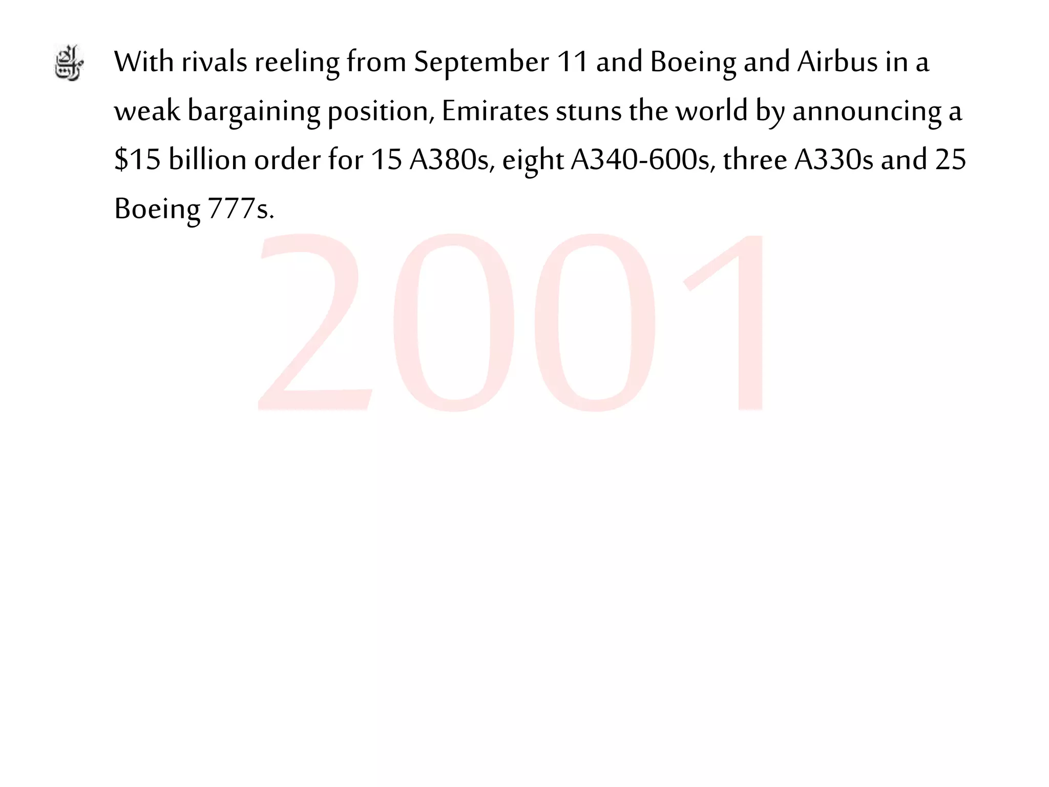 Emirates Airlines Timeline | PPTX