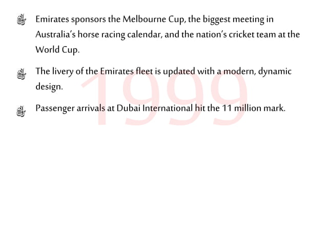 Emirates Airlines Timeline | PPTX