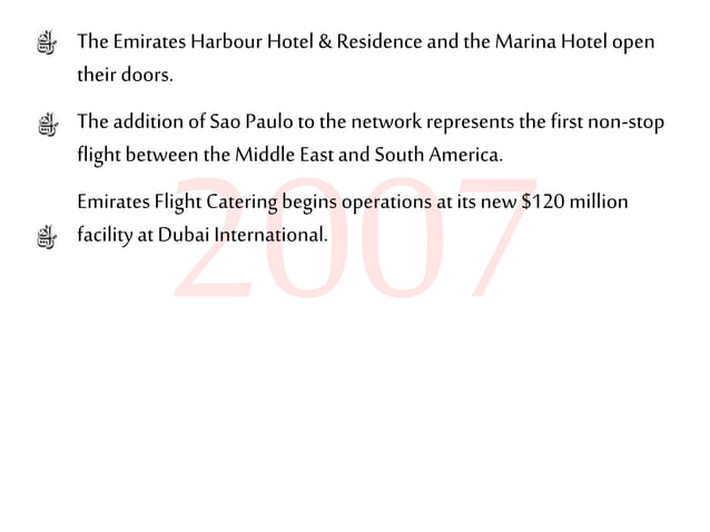 Emirates Airlines Timeline | PPTX