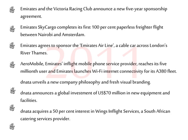 Emirates Airlines Timeline | PPTX