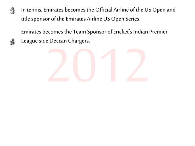 Emirates Airlines Timeline | PPTX