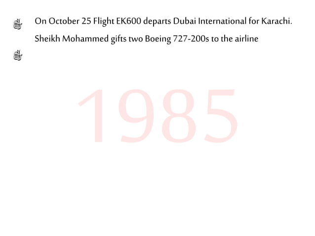 Emirates Airlines Timeline | PPTX