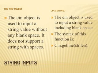 String Handling in c++ | PPTX