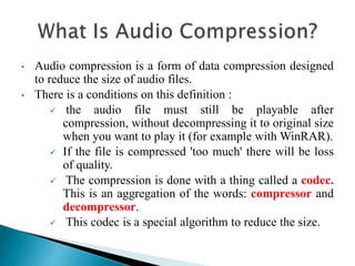 Audio compression | PPT
