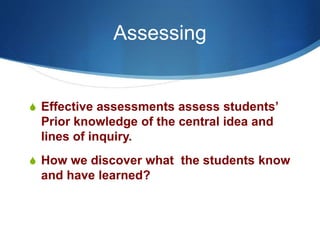 PYP ASSESSMENTS | PPTX