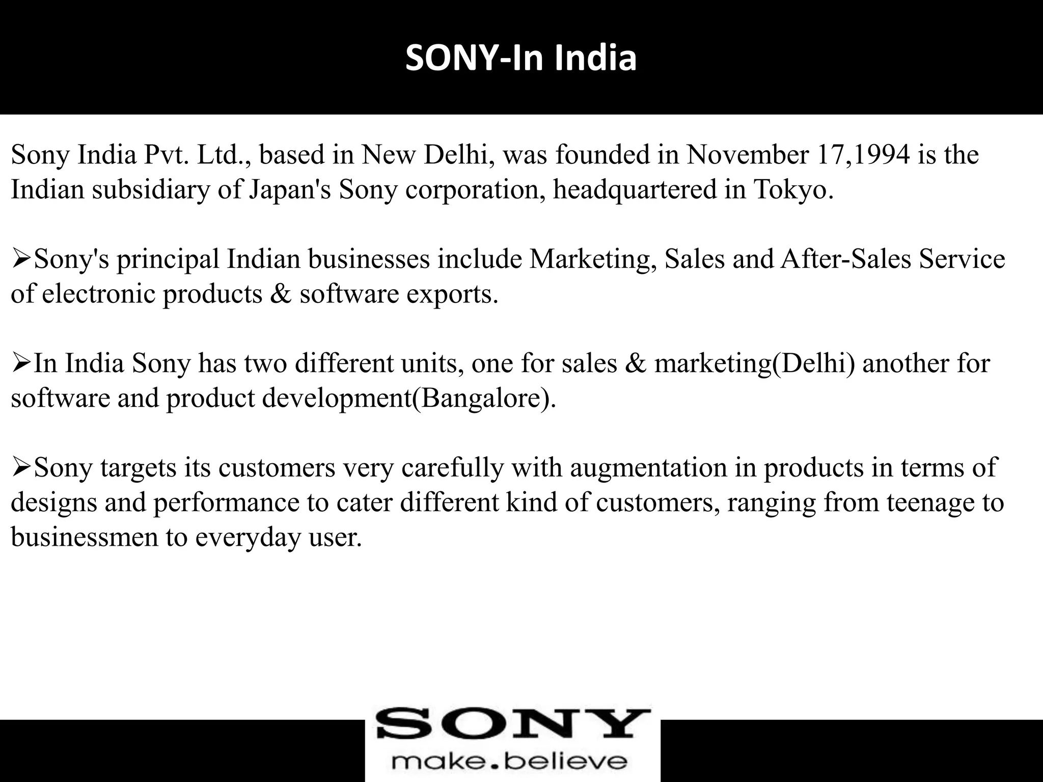 Sony marketing strategies | PPTX