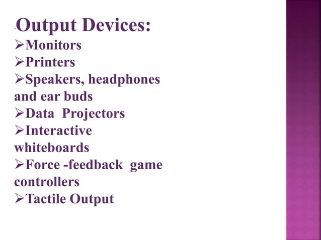 Output Devices - Monitors and screens | PPT