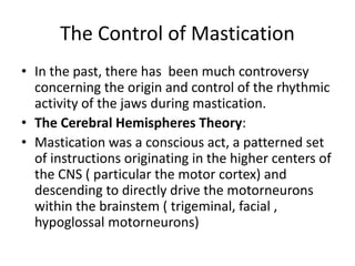 Mastication. Chewing Cycles & Oral Reflexes - Oral Physiology | PPTX
