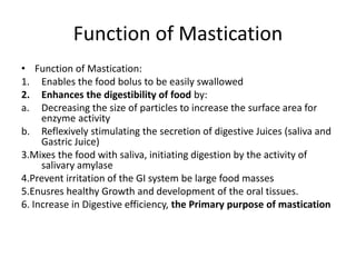 Mastication. Chewing Cycles & Oral Reflexes - Oral Physiology | PPTX