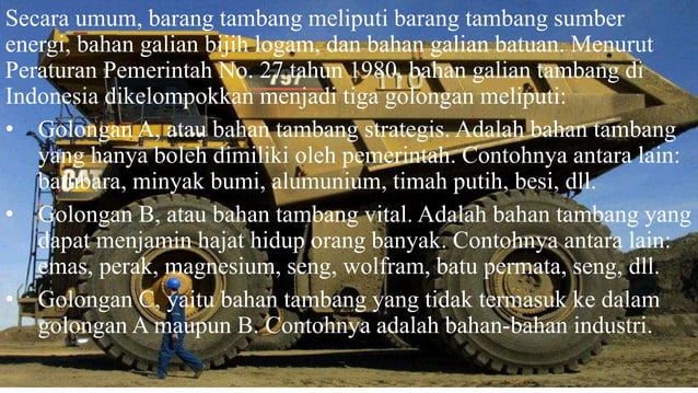 Contoh Presentasi Tentang Pertambangan | PPTX