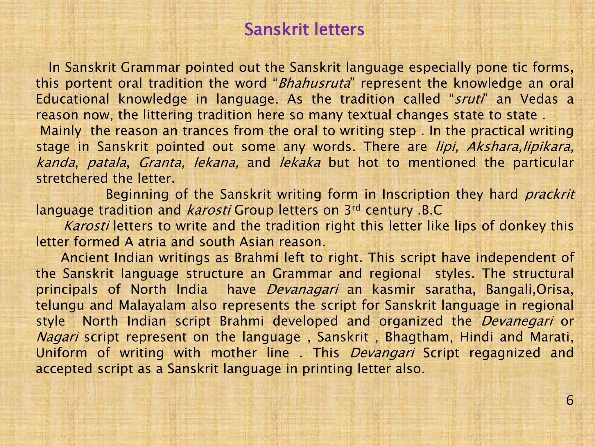 Origin and Development of Sanskrit Letters With the special reference ...