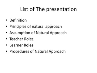 natural approach | PPT