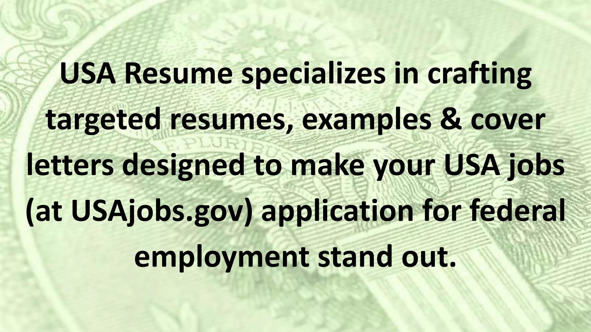 Federal Government Resume | PPTX