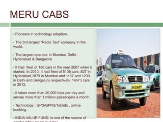 Meru Cabs | PPTX | Automotive Industry | Industries