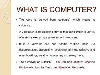 PRESENTATION ON COMPUTER SYSTEM | PPT