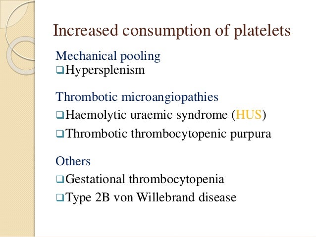 Platelet Disorder Thrombocytopenia Ttp Itp Hit Im