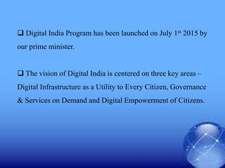 DIGITAL INDIA PROGRAM | PPTX | Computer Software and Applications ...