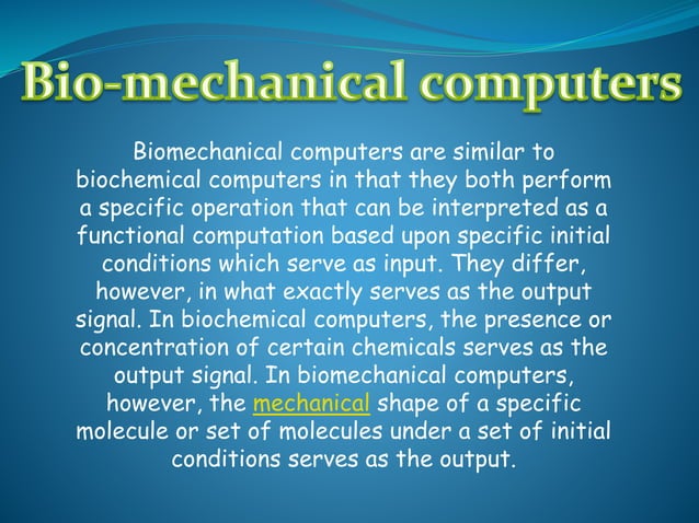 Presentation on Bio Computer | PPTX | Chemistry | Science
