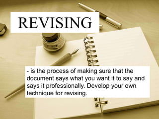 Revising | PPTX | Desktop Publishing | Computer Software and Applications