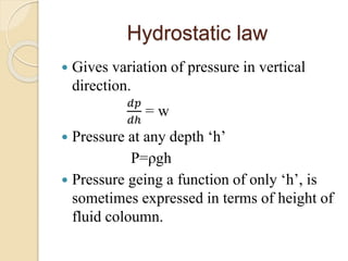 fluid mechanics- pressure measurement | PPTX